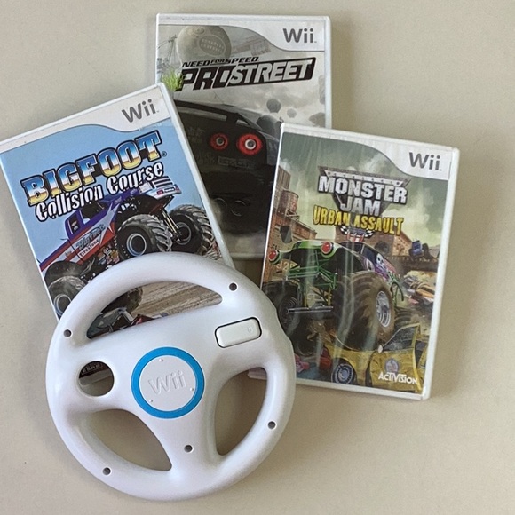Nintendo | Other | Wii Racing Games 3 Wheel Need For Speed Monster ...